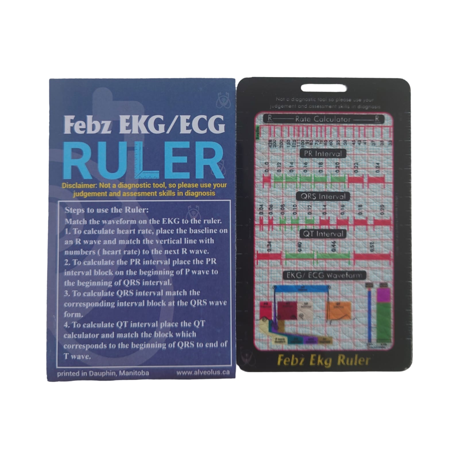 Febz ECG/EKG ruler for measuring intervals and arrythmias - Alveolus Scrubs